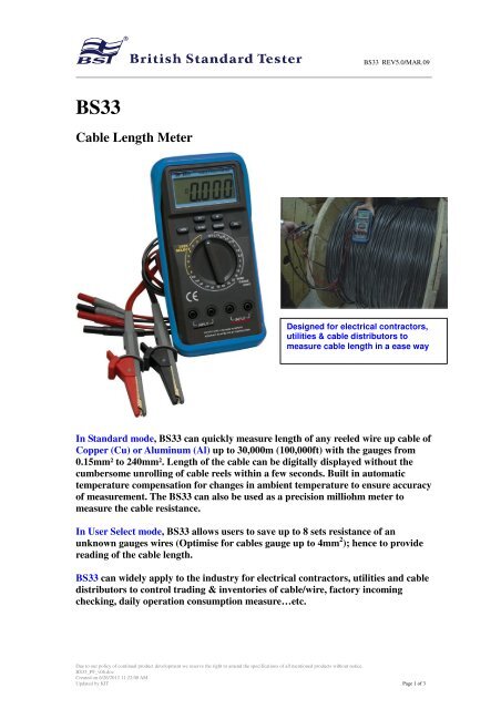 Electrical Cable Length Meter