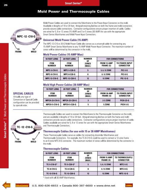 Mold Power and Thermocouple Cables - DME