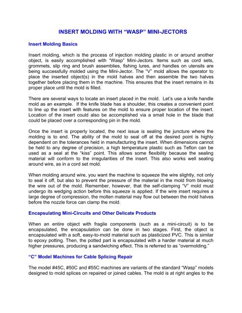 INSERT MOLDING ON “WASP” MINI-JECTORS