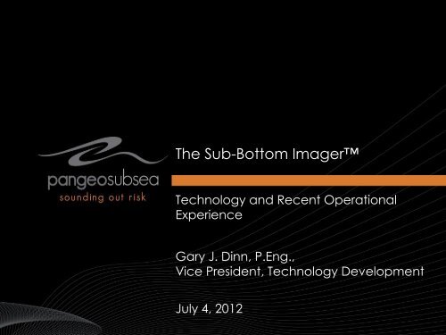 The Sub-Bottom Imager™ - PanGeo Subsea