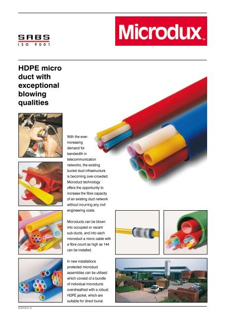 HDPE micro duct with exceptional blowing ... - Geotextiles Africa