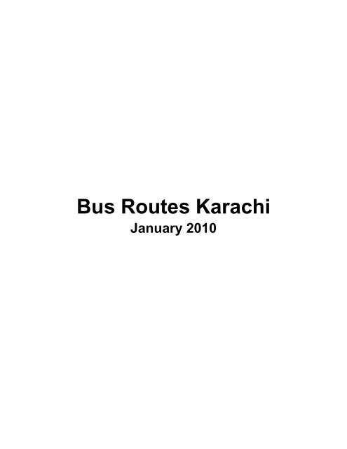 Bus Routes Karachi