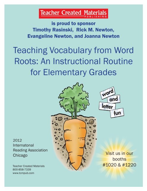 Teaching Vocabulary from Word Roots - Teacher Created Materials