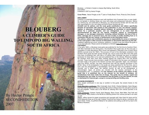 blouberg a climber's guide to limpopo big walling, south ... - Climb ZA