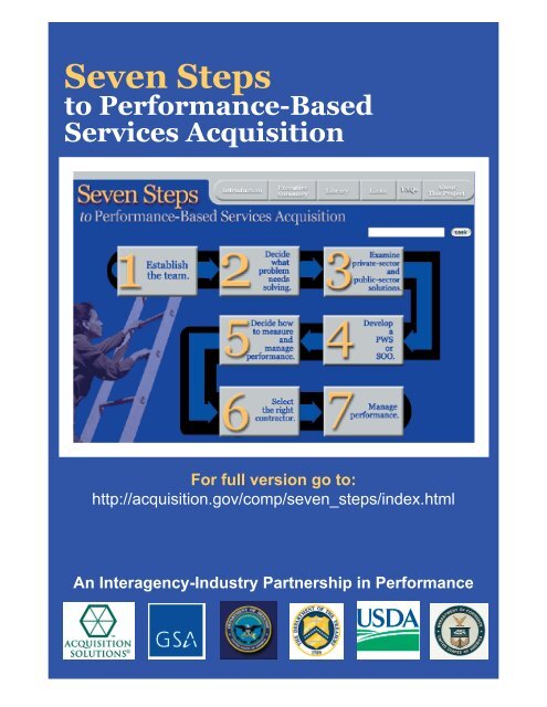 Seven Steps to Performance-Based Services Acquisition