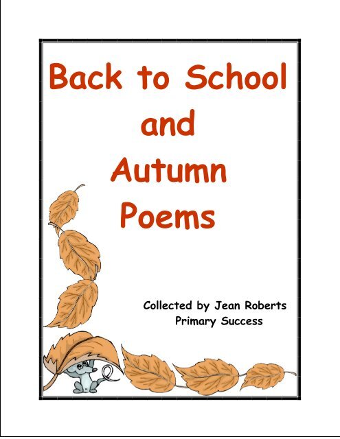Back To School And Autumn Poems - Primary Success