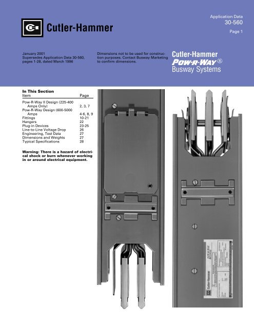 Cutler Hammer Bus Bar Assembly