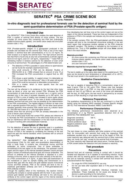SERATEC® PSA CRIME SCENE BOX