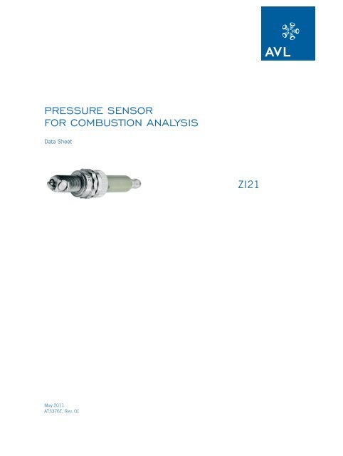 PRESSURE SENSOR FOR COMBUSTION ANALYSIS - AVL