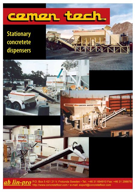 Cementech stationary concrete dispensers