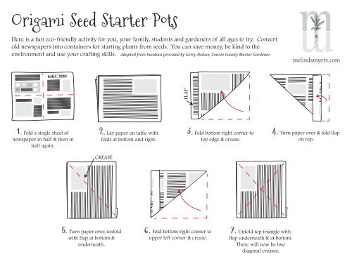 Origami Seed Starter Pots - Melinda Myers