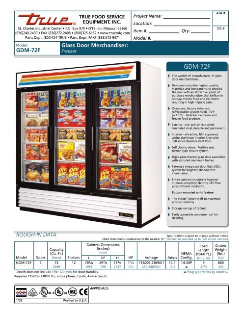 GDM-72F - True Manufacturing