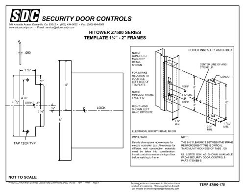 CAD/Template - SDC Security Door Controls