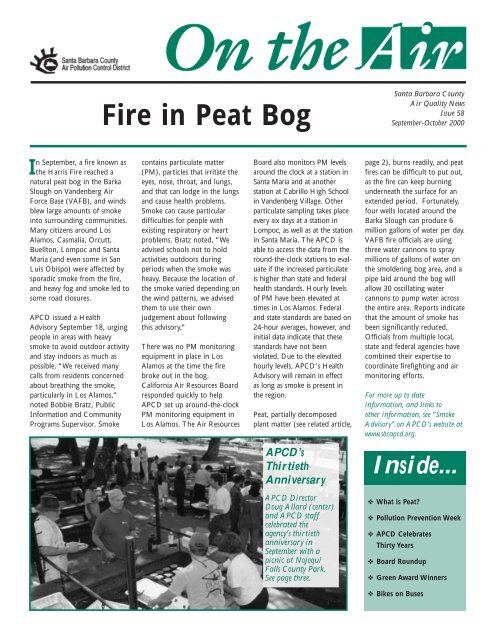 Fire in Peat Bog - Santa Barbara County Air Pollution Control District