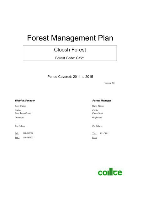 Forest Management Plan - Coillte