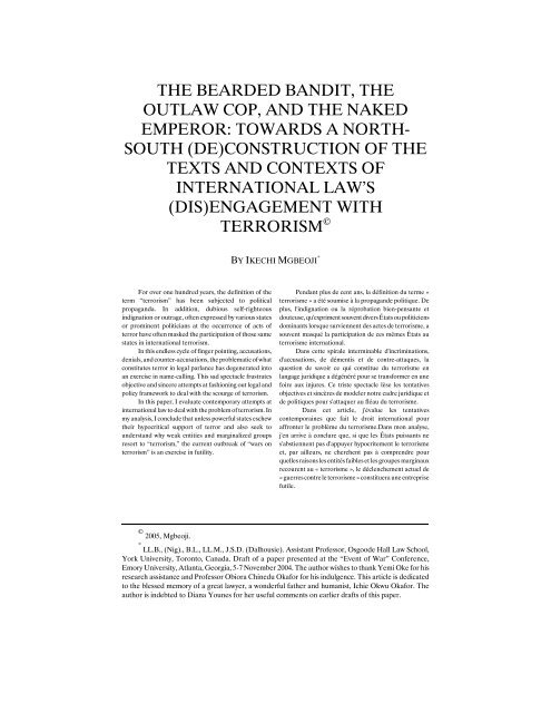 The Bearded Bandit, The Outlaw Cop, and the Blind Emperor: