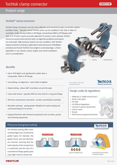 Techlok clamp connector - Vector Technology Group