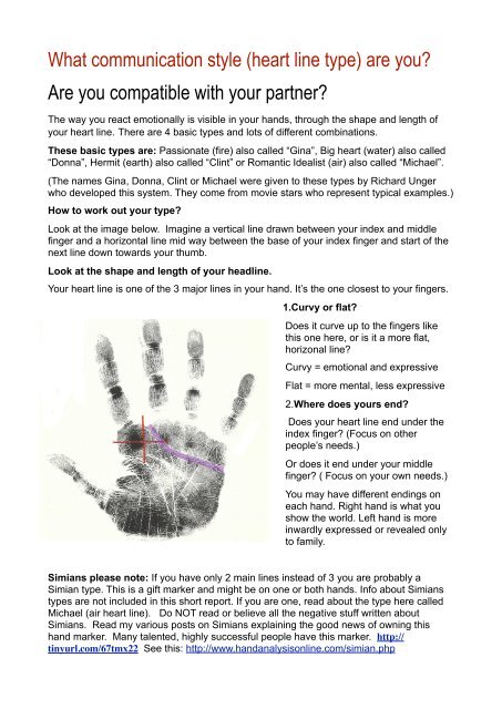 heart line type - Hand Analysis Online