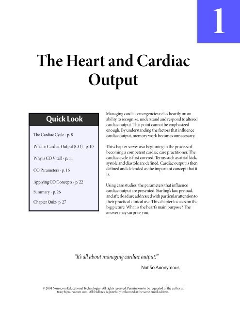 The Heart and Cardiac Output - Skillstat