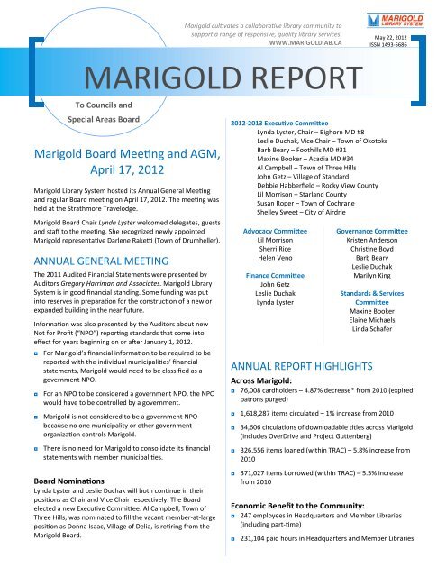 Marigold Report April 2012.pub - Marigold Library System
