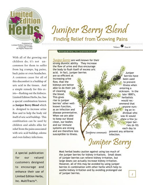 Juniper Berry Blend - Limited Edition Herbs