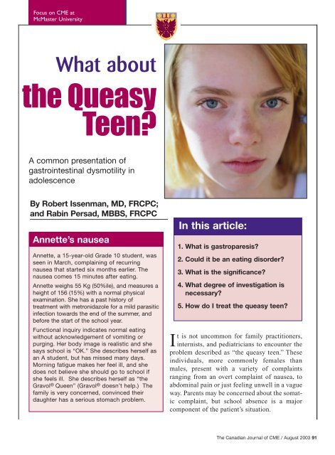 What About The Queasy Teen? - STA Communications