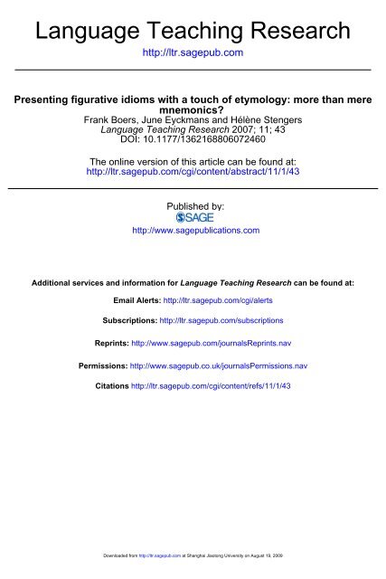 Language Teaching Research Language Teaching Research
