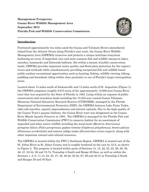 Guana River WMA Management Prospectus - Florida Fish and ...