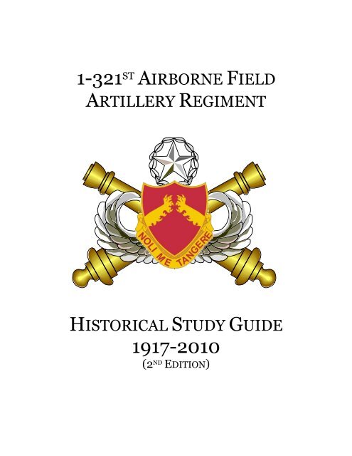 1-321ST AIRBORNE FIELD ARTILLERY REGIMENT HISTORICAL ...