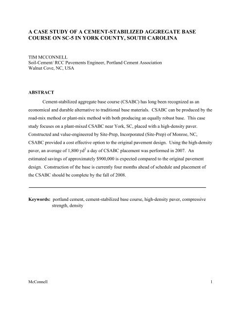 A Case Study of a Cement-Stabilized Aggregate Base Course ... - aftre