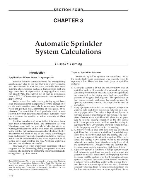 Automatic Sprinkler System Calculations