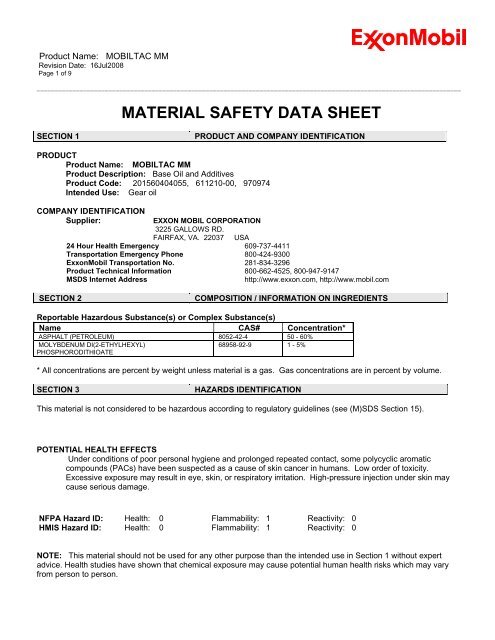 MATERIAL SAFETY DATA SHEET - All Categories