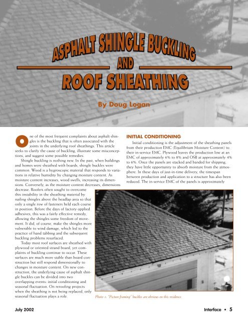 Asphalt Shingle Buckling and Roof Sheathing
