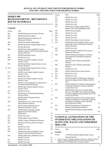 series 900 - road pavements - bituminous bound materials