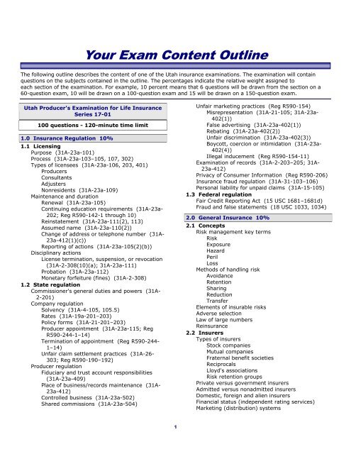 Your Exam Content Outline - Prometric