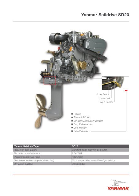 Yanmar Saildrive SD20 - C-Yacht