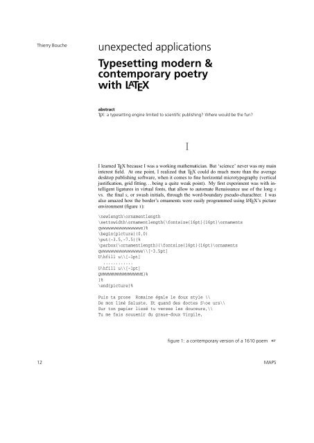 Typesetting modern & contemporary poetry with LATEX