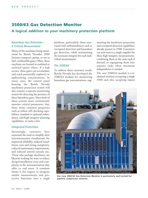 3500/63 Gas Detection Monitor - GE Measurement & Control