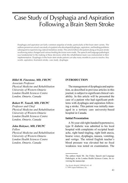 Stroke Patient Case Study