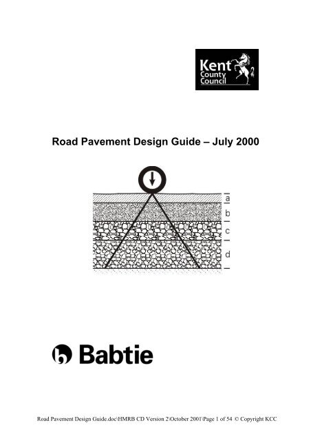 Road Pavement Design Guide – July 2000 - Kent County Council
