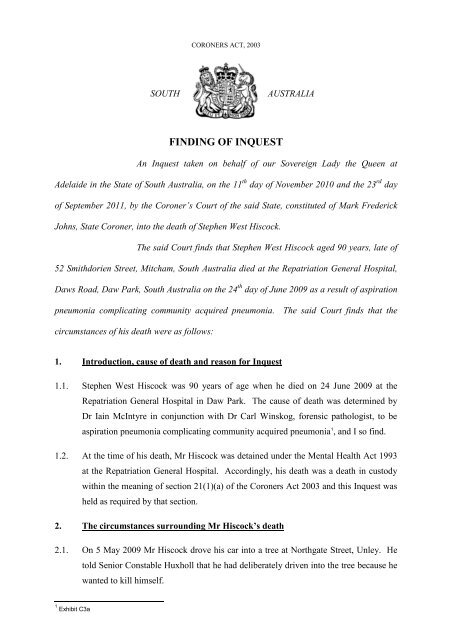 inquest findings