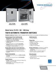 TRANSFER SWITCH CONTROLLER - Thomson Technology