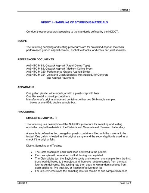 Sampling and Testing Asphalt Materials