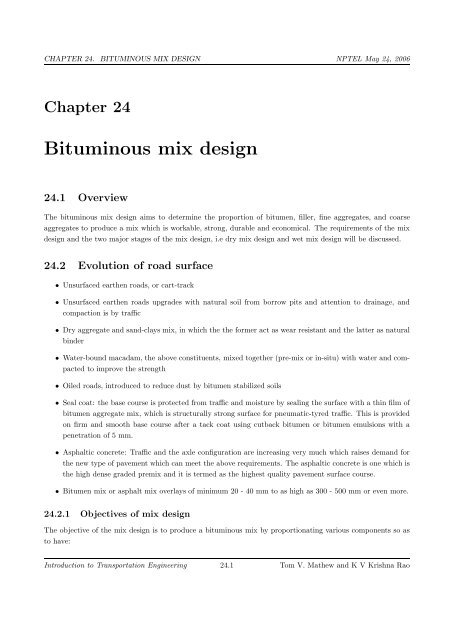Chapter 24 Bituminous Mix Design - CDEEP