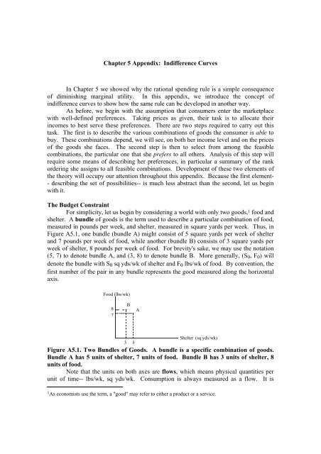 Chapter 5 Appendix Indifference Curves In Chapter 5 We Showed
