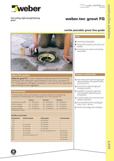 01.030 weber.tec grout FG.pdf, pages 1