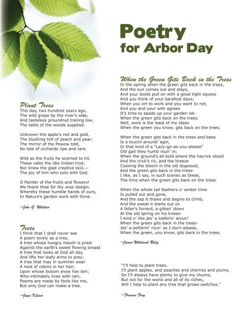 Arbor Day Poetry