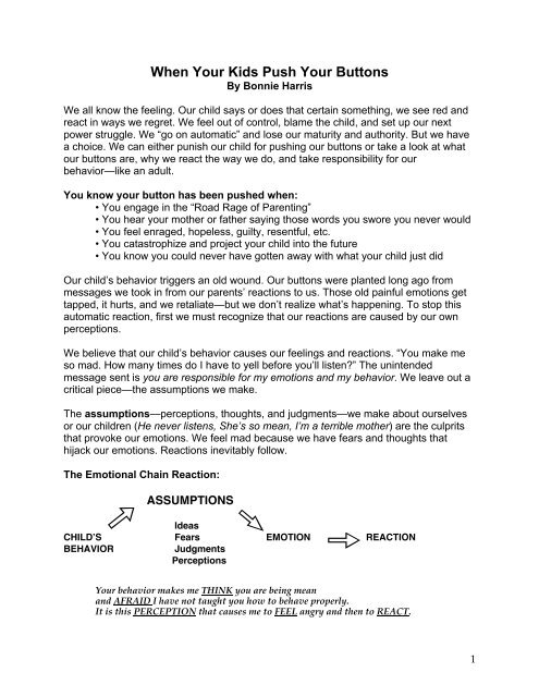 When Your Kids Push Your Buttons - Bonnie Harris