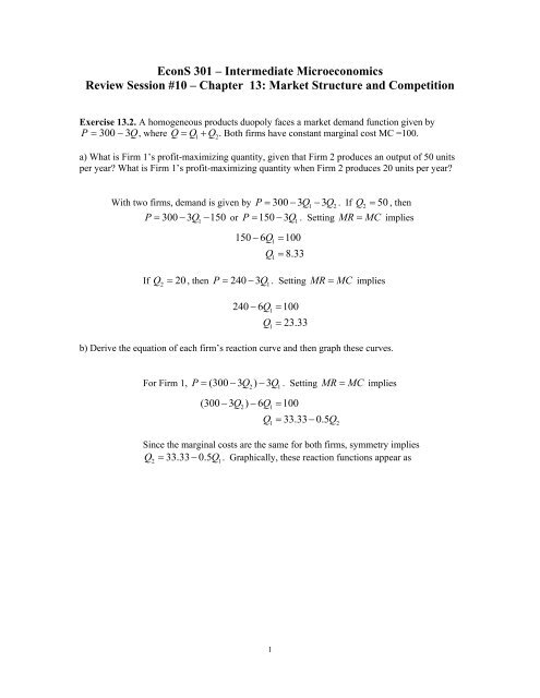 EconS 301 – Intermediate Microeconomics Review Session #10 ...