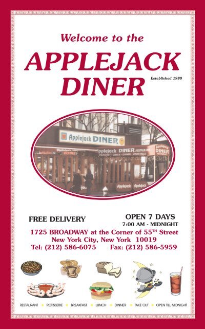 The APPLEJACK DINER Established 1980 - Applejacks Diner